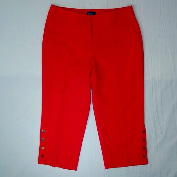 Rafaella | Pants & Jumpsuits | Rafaella Curvy Red Capri Pants Size 6p ...